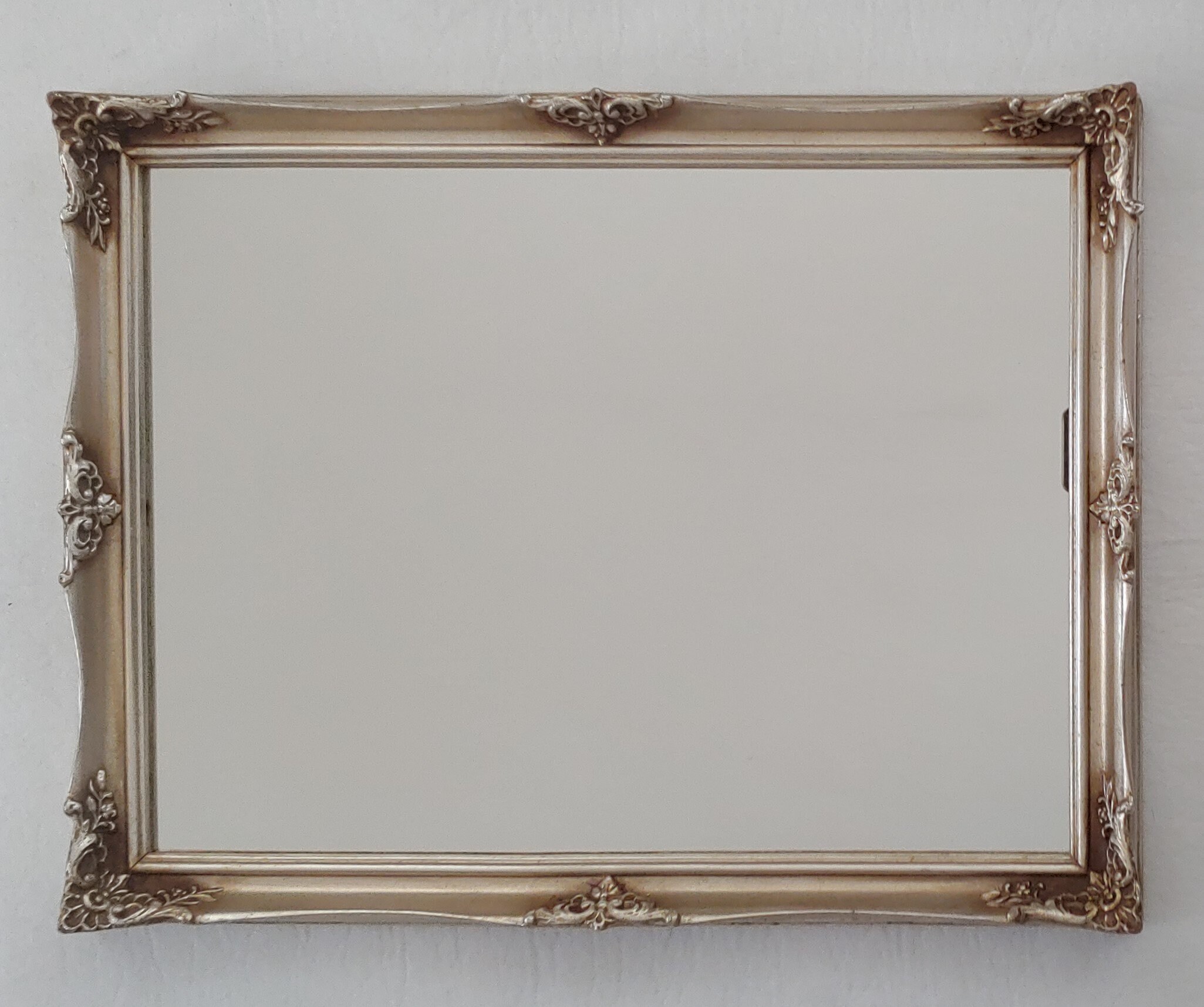 Vintage Wall Mirror Silver Leaf Wooden Frame - Etsy