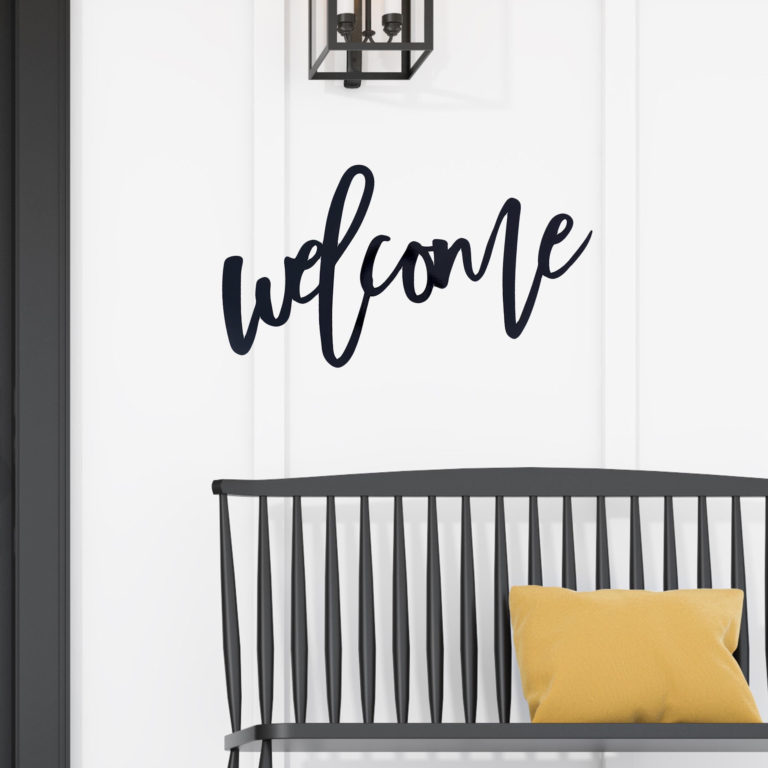 Welcome Cursive, Metal Sign - Etsy