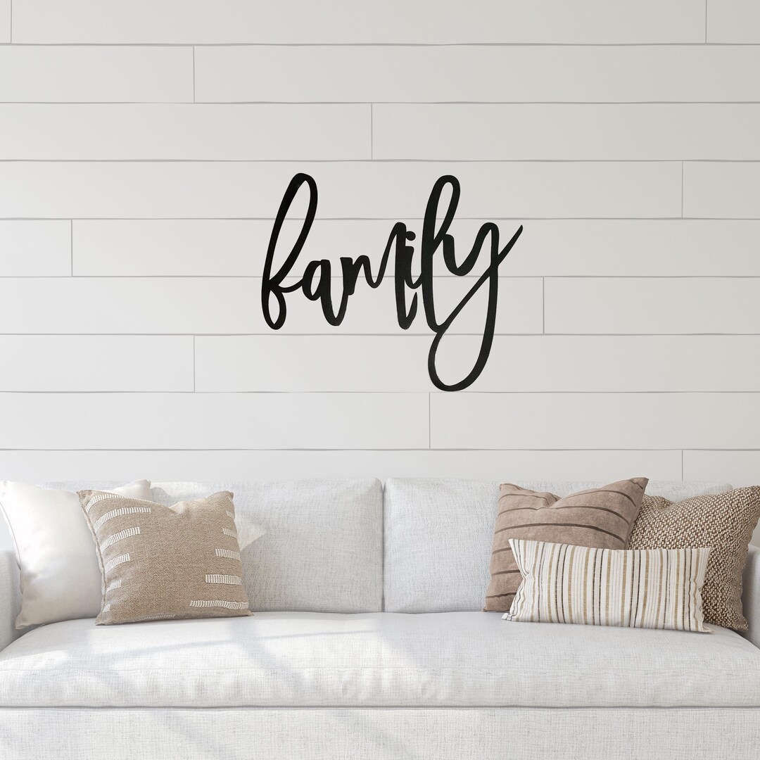 Family, Cursive Metal Sign - Etsy