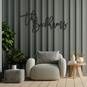 Last Name, Cursive Metal Sign - Etsy
