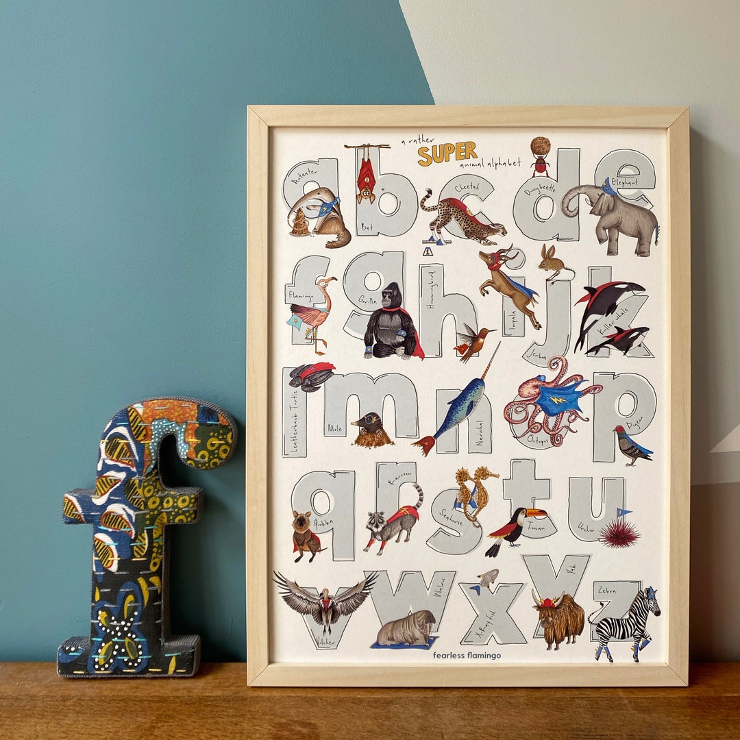 Animal Alphabet Print - a Fun A to Z of Superhero Animals to Discover ...