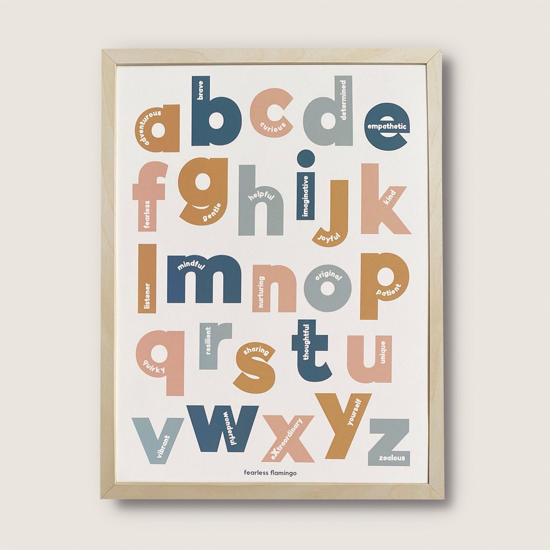 Alphabet of Positivity Playroom Print - Scandi Style Kid's Motivational ...