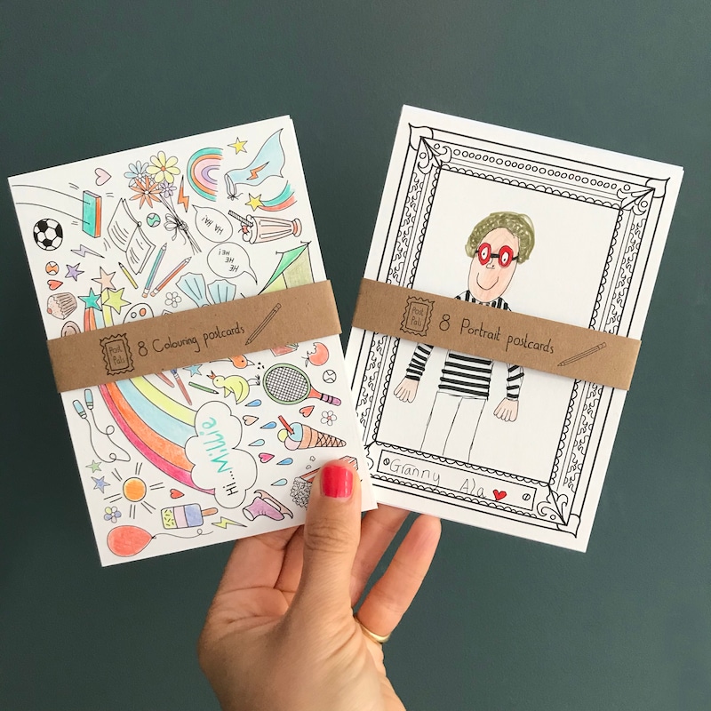 Coloring Postcards - Etsy