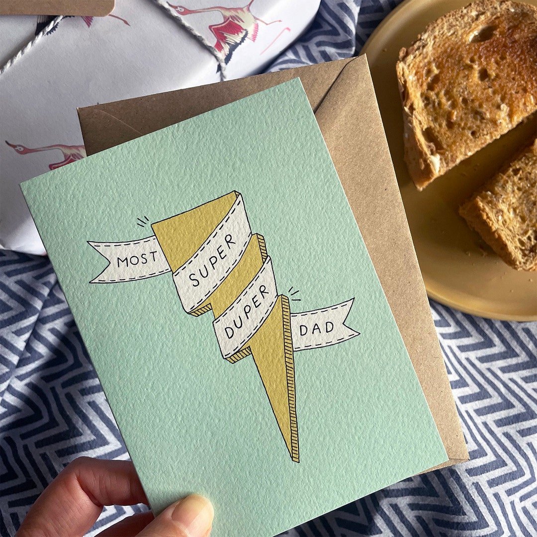 Super Dad Lightning Bolt Card: Father's Day, Birthday With Kraft ...
