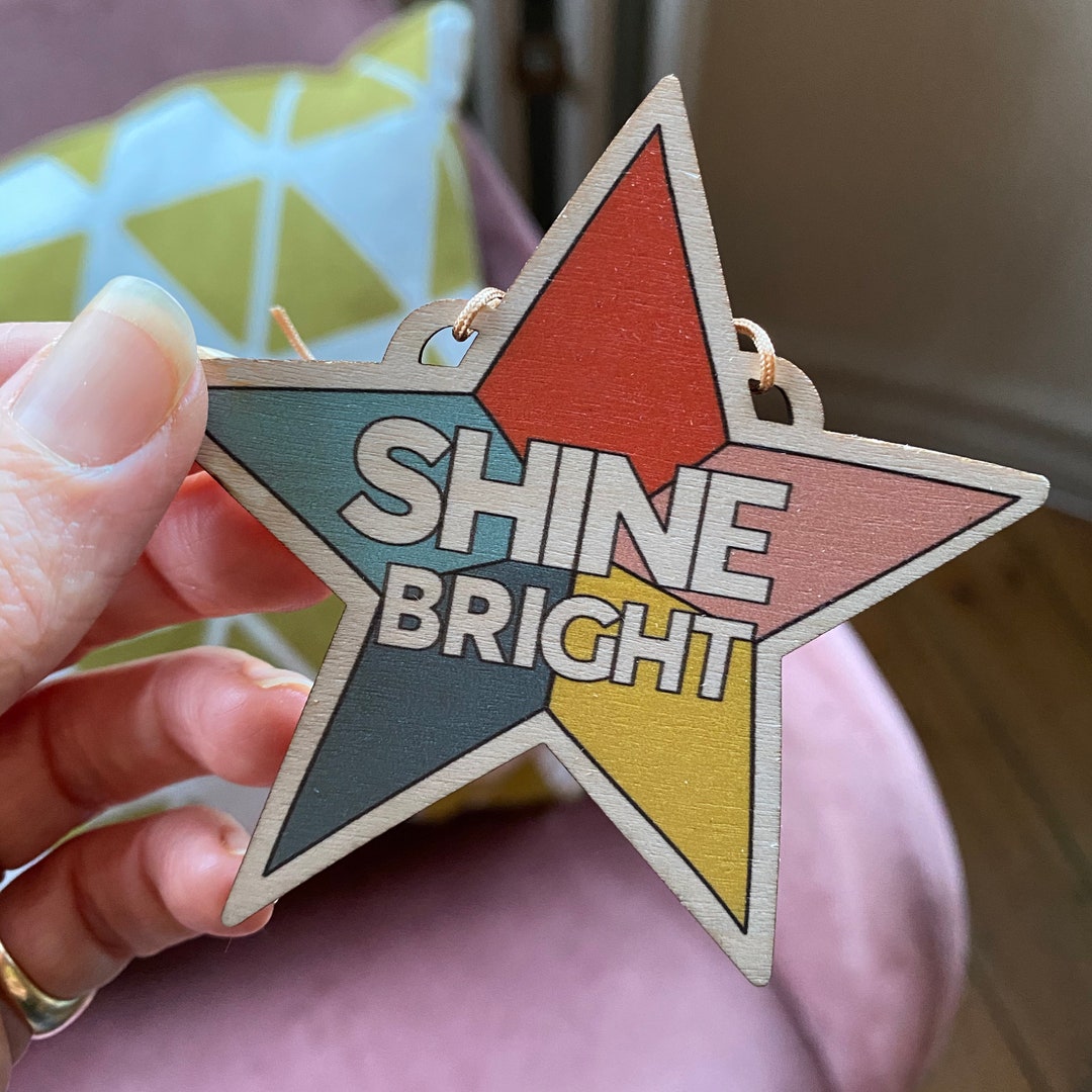 Shine Bright Birch Star Decoration: Positive Home Keepsake - Etsy