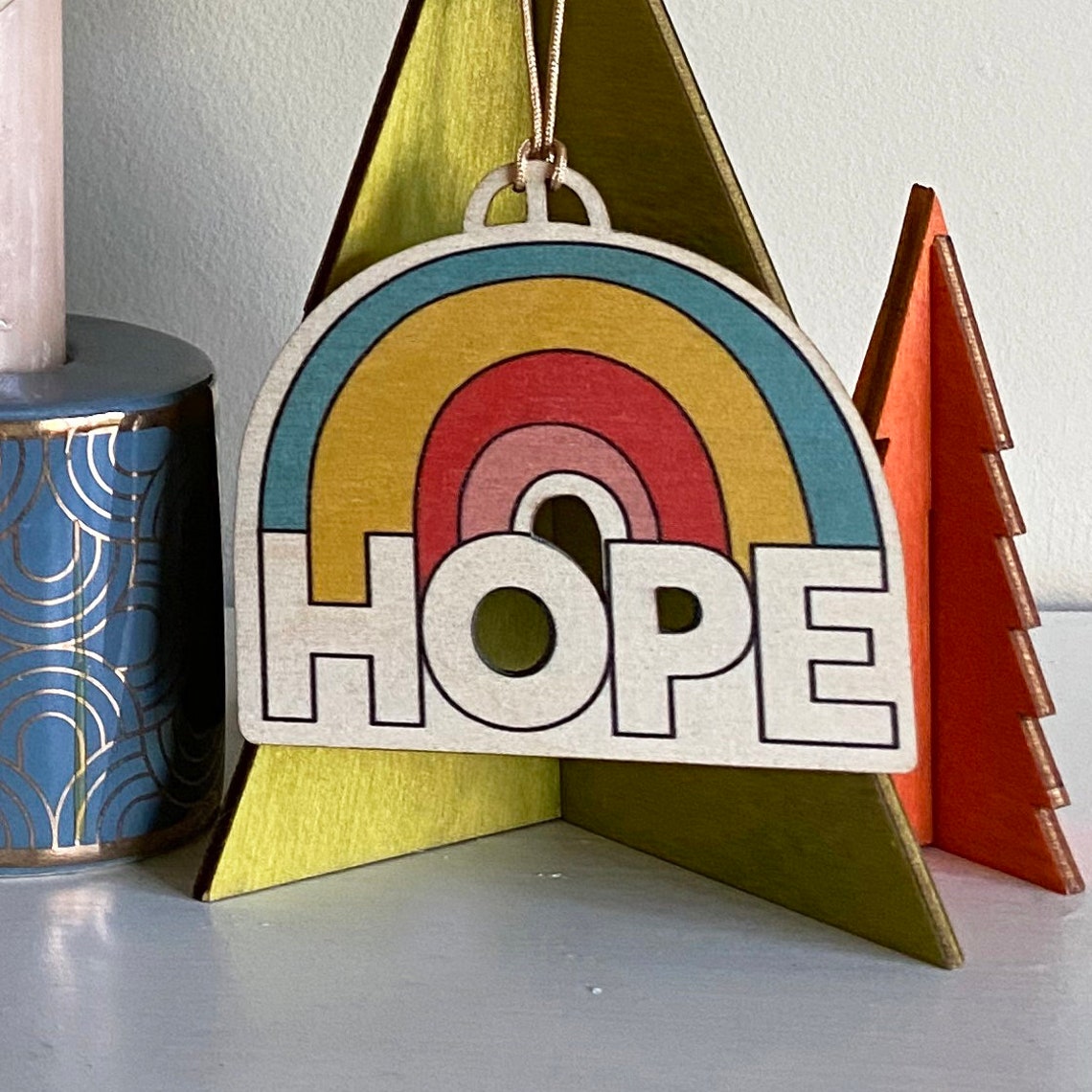 HOPE wooden Decoration Hanging ornament / Positivity / Hope | Etsy