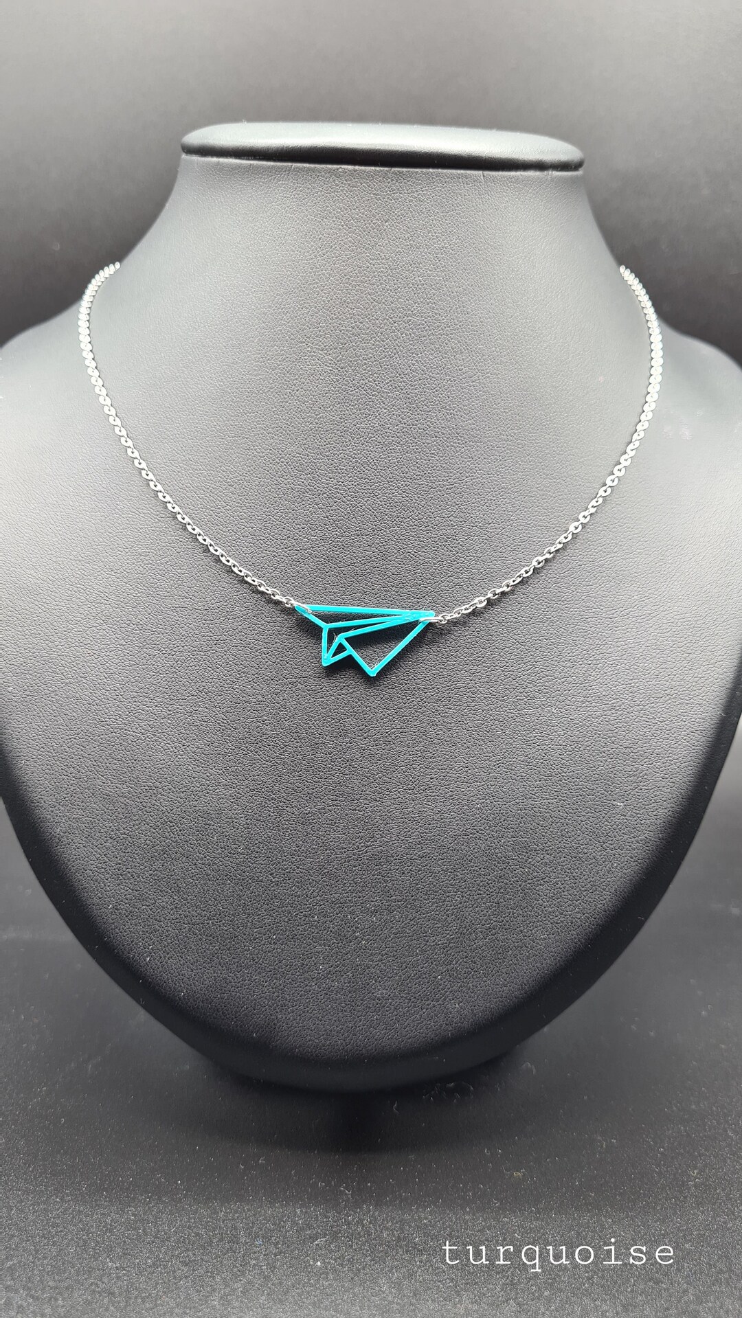 Origami Paper Plane Pendant Necklace, Silver Chain, Different Colors ...
