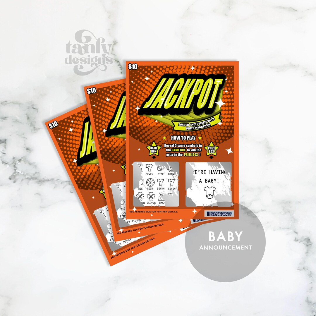Pregnancy "baby Announcement" Jackpot Scratchers Scratch off Lottery ...