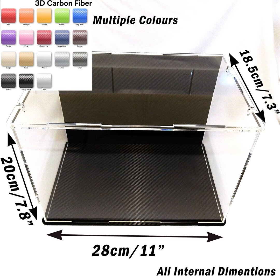 Perspex Display Case Dustproof Cases Display Cube 3D Carbon Vinyl ...