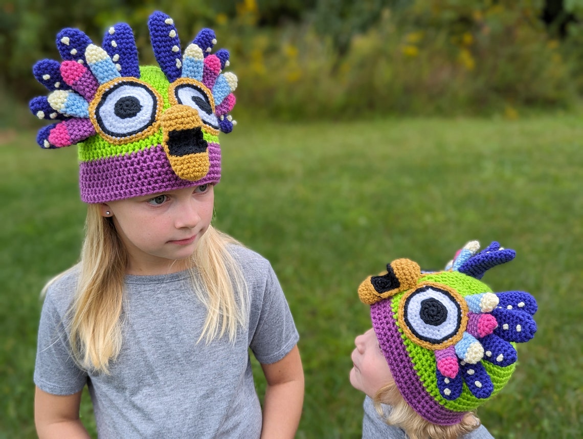 Crochet Hat PATTERN, Bluey Inspired Chattermax, English PDF Pattern ...