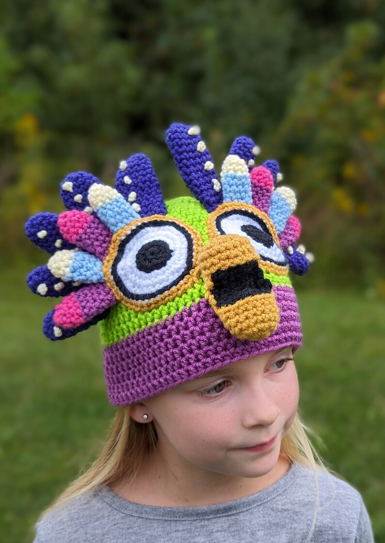 Bluey Inspired Chattermax, Crochet Hat, Handmade Gift, Halloween ...