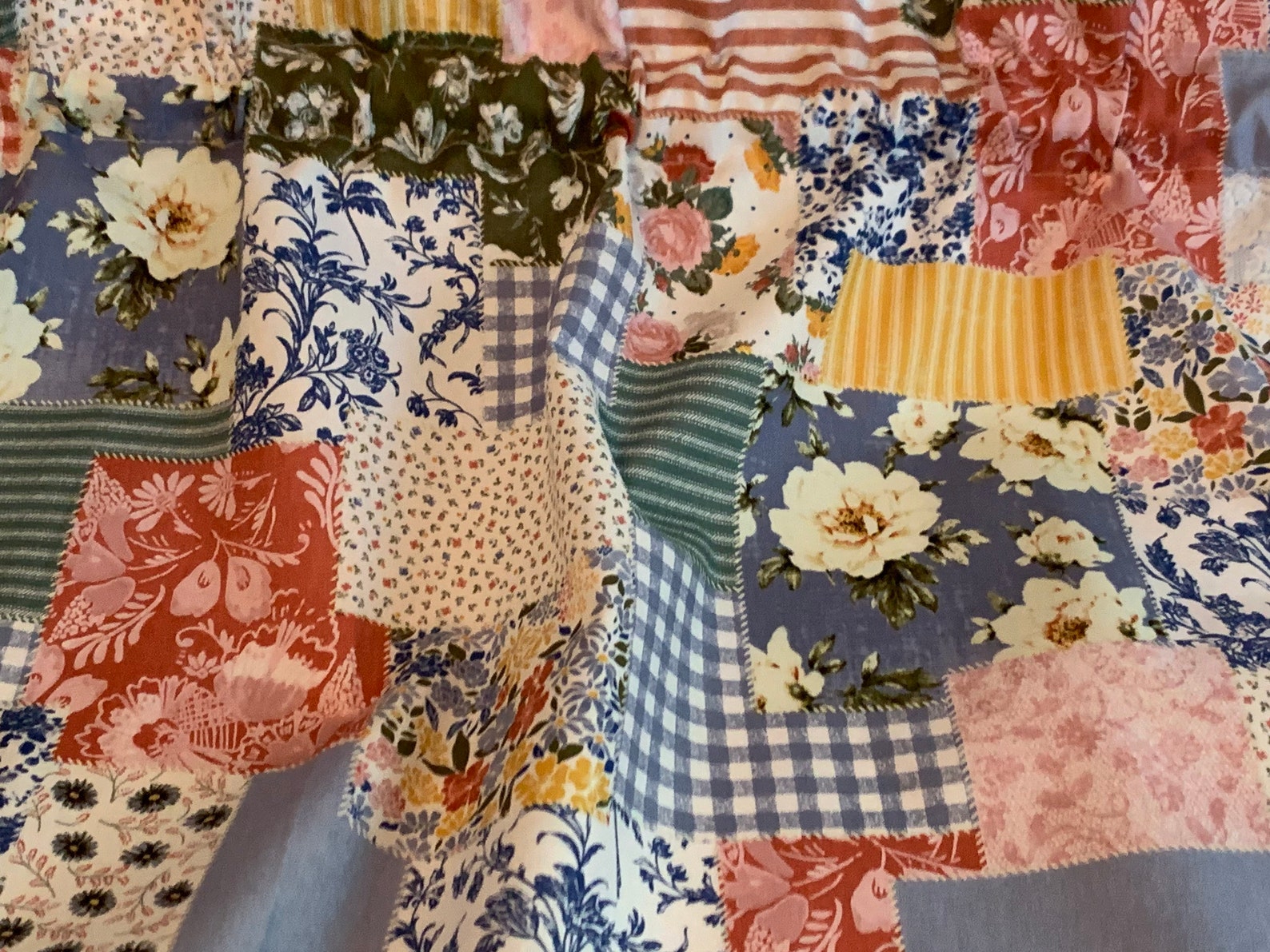 Charming Country Cottage Patchwork Style Valance in Lovely - Etsy