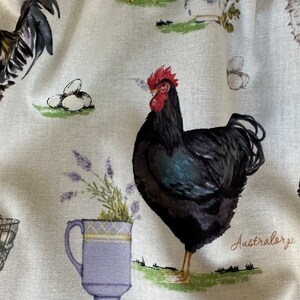 Country Rooster Valance, White Fizzle, Brown Leghorn, Silver Sussex ...