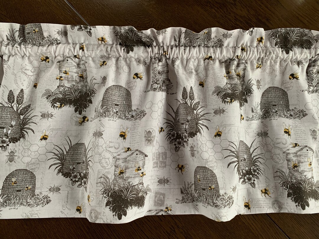 French Country Bee Beehive Valances With Writing. New - Etsy