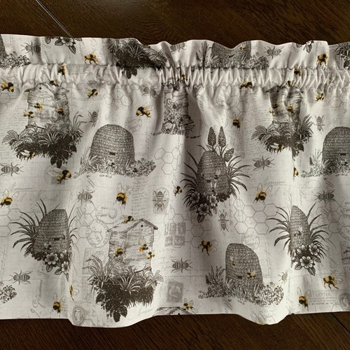 French Country Bee Beehive Valances With Writing. New - Etsy