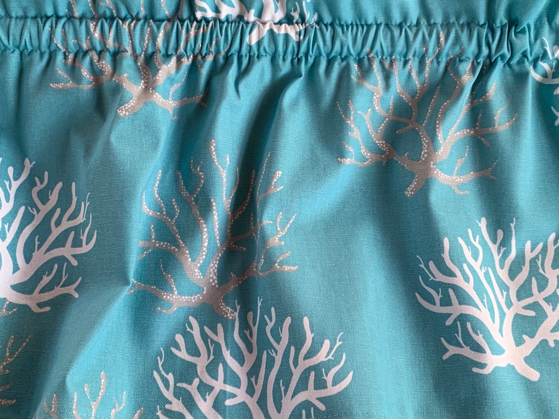 Nautical Coastal Beach Valance in a Beautiful Aqua Blue With - Etsy