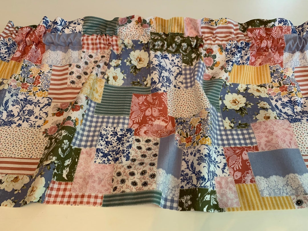 Charming Country Cottage Patchwork Style Valance in Lovely Cottage ...