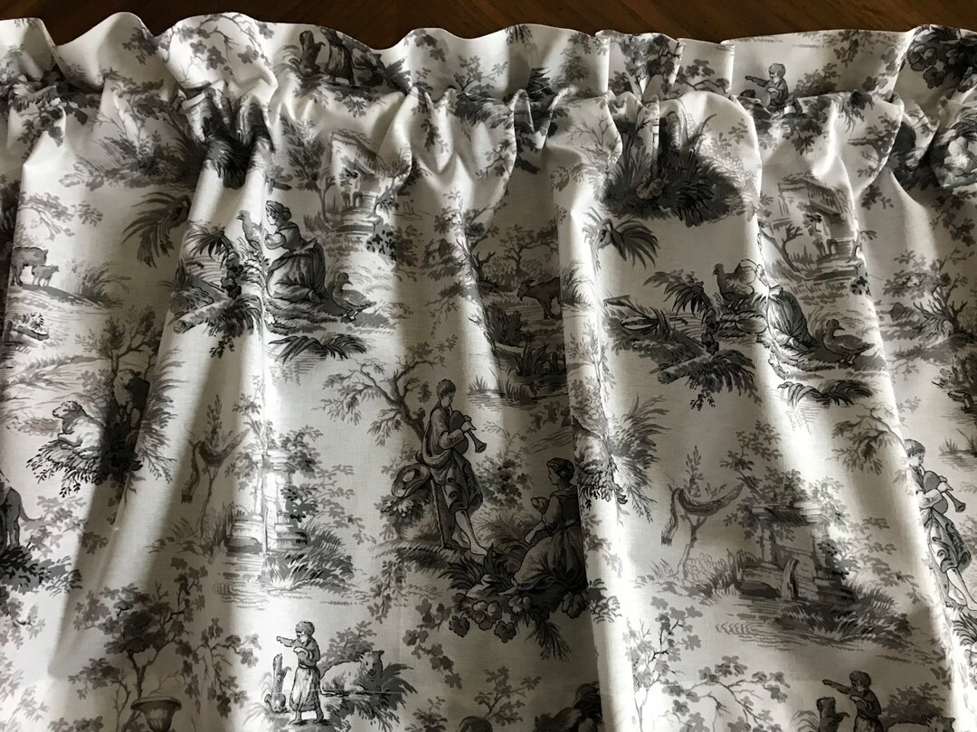 Waverly Gray and White Toile Valance. New - Etsy
