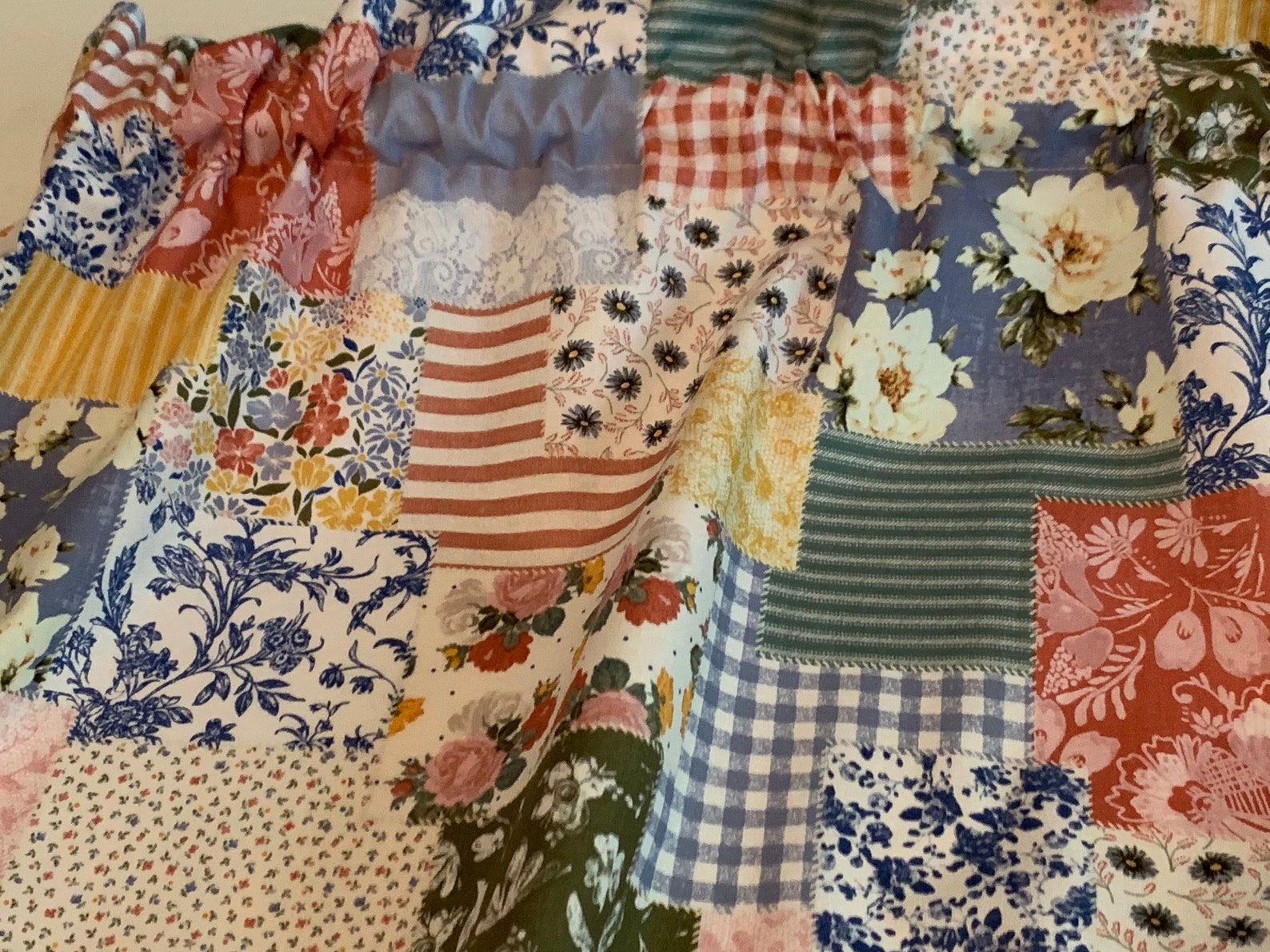 Charming Country Cottage Patchwork Style Valance in Lovely - Etsy