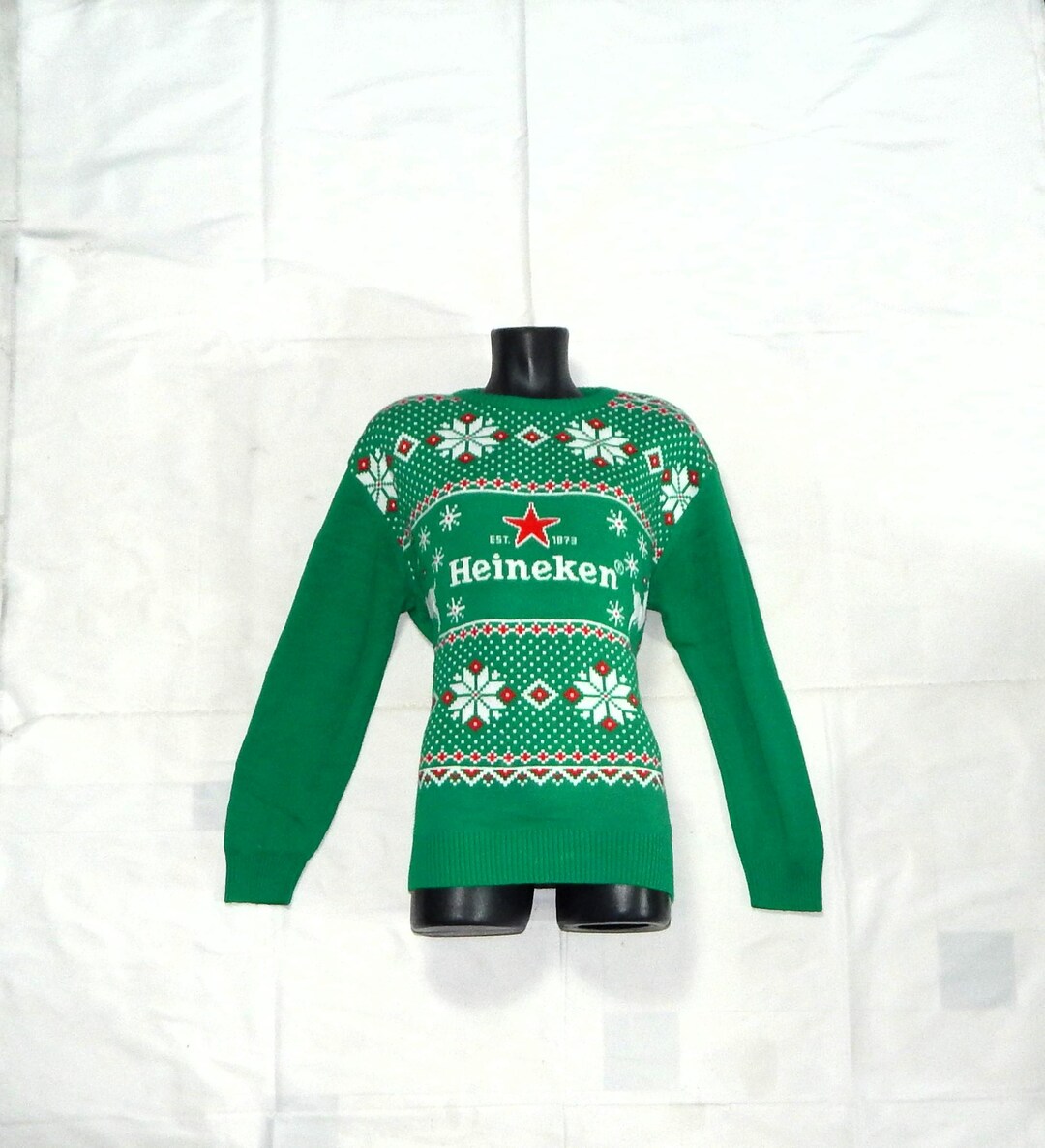 HEINEKEN Vintage 90s Fair Isle Nordic Style Adults' Knit Jumper Sweater ...