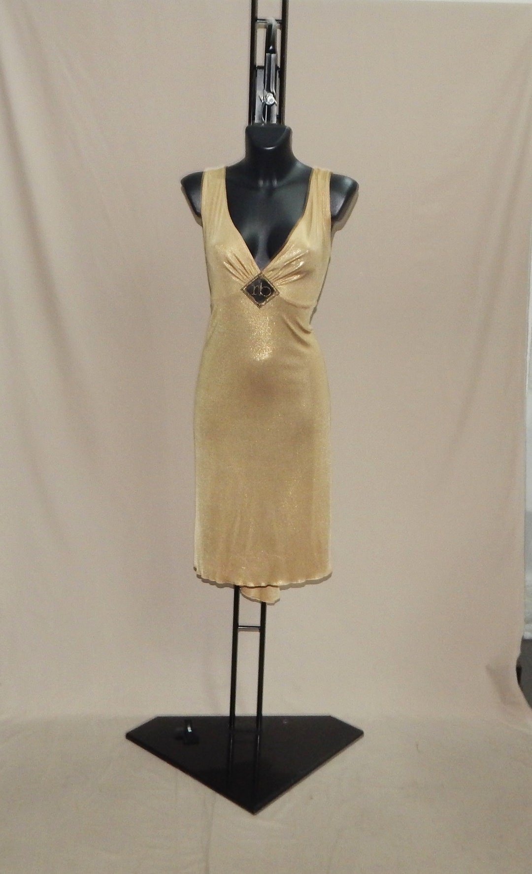 Rocco Barocco Vintage 90s Rare Women's High Class Shiny Gold Evevening ...