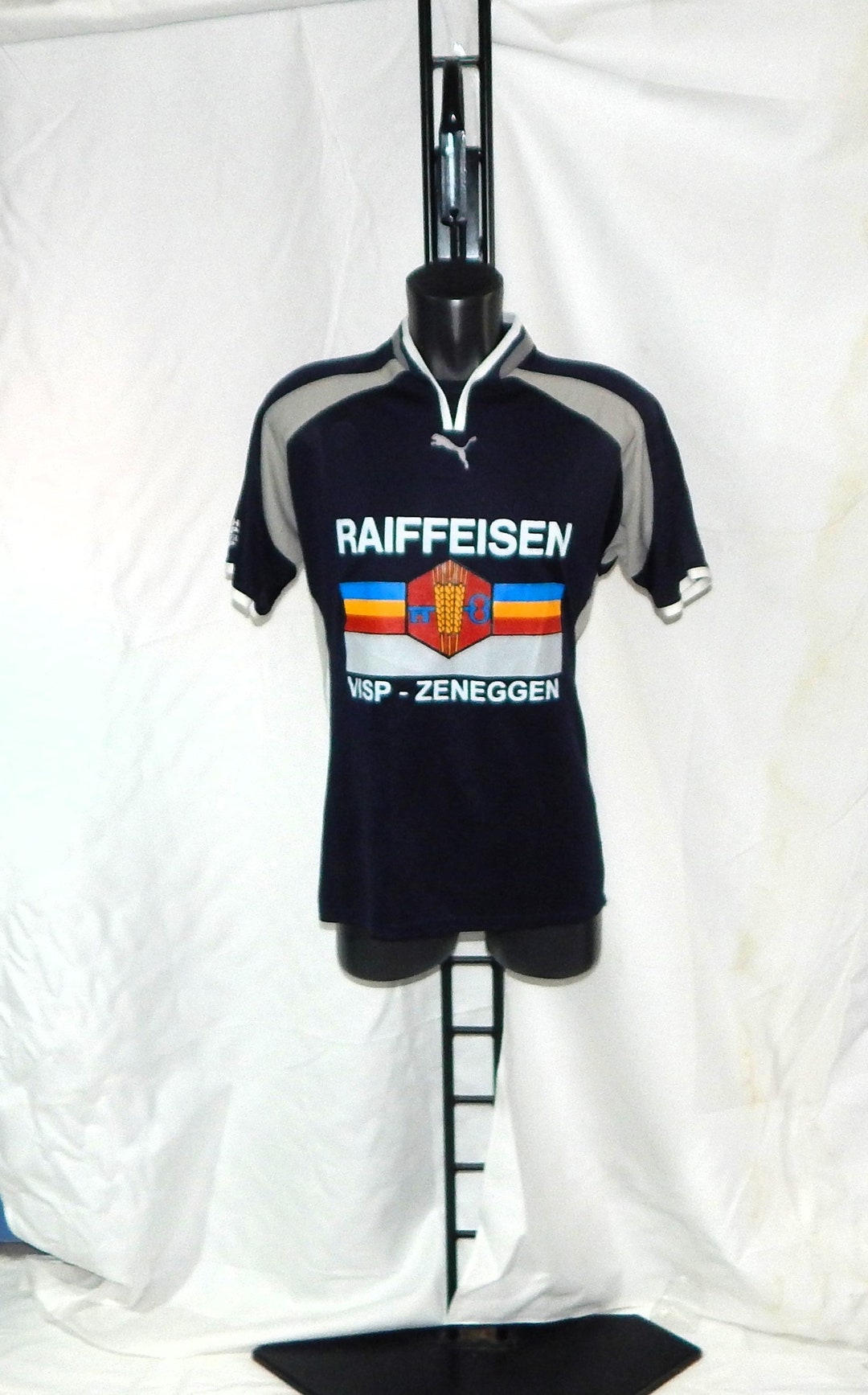 PUMA Vintage 2000s Raiffeisen Match Worn Football Team Retro Polo Shirt ...