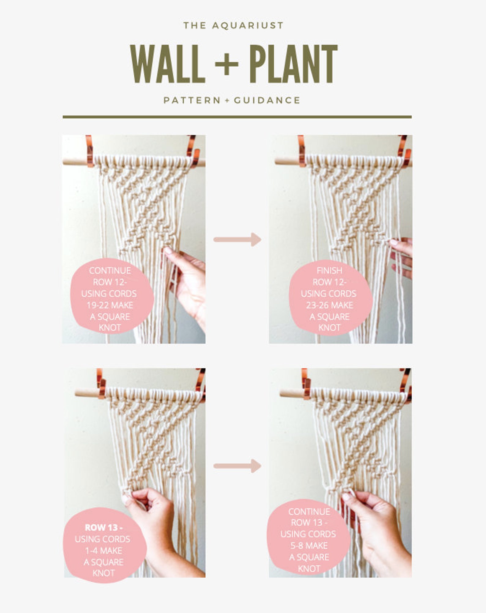 PATTERN Macrame Wall Plant Hanger Combo INTERACTIVE | Etsy
