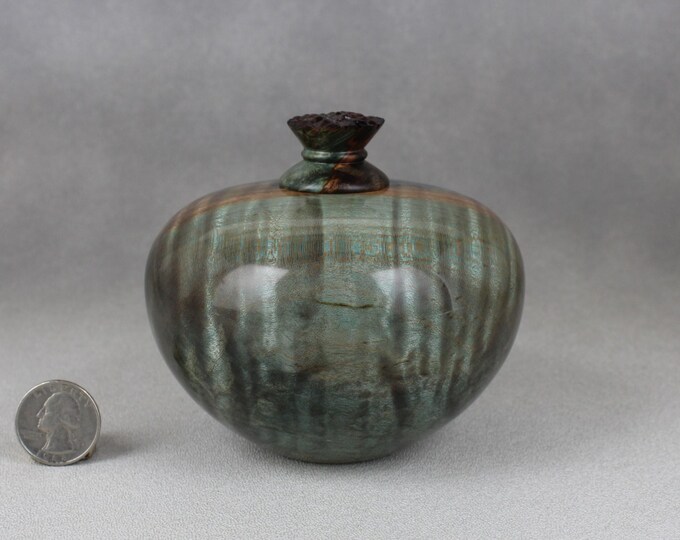 Small Wooden Urn (22 Cu. In.) Handmade Spalted Maple Vase Unique Design ...