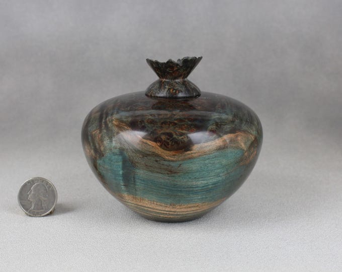 Small Wooden Urn (21 Cu. In.) Handmade Spalted Maple Vase Unique Design ...