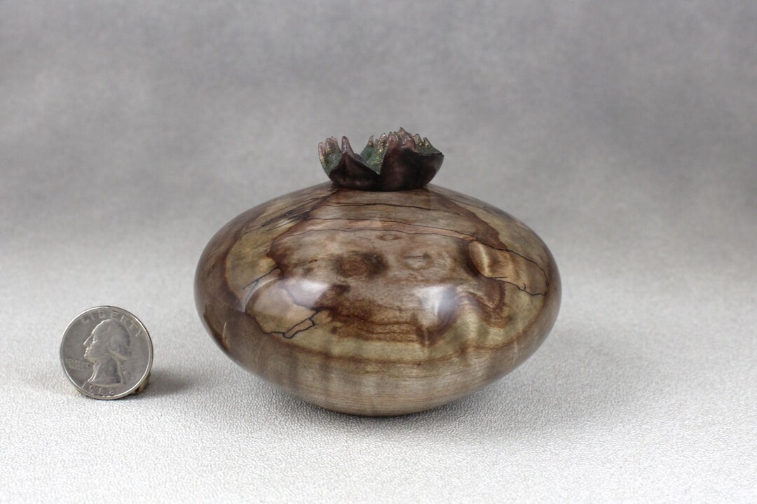 Handmade Spalted Maple Keepsake Urn: Inlayed Memorial Vessel - Etsy