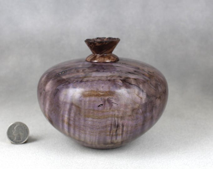 Handmade Spalted Maple Wood Urn: Threaded Memorial Vessel (40 Cu. In ...
