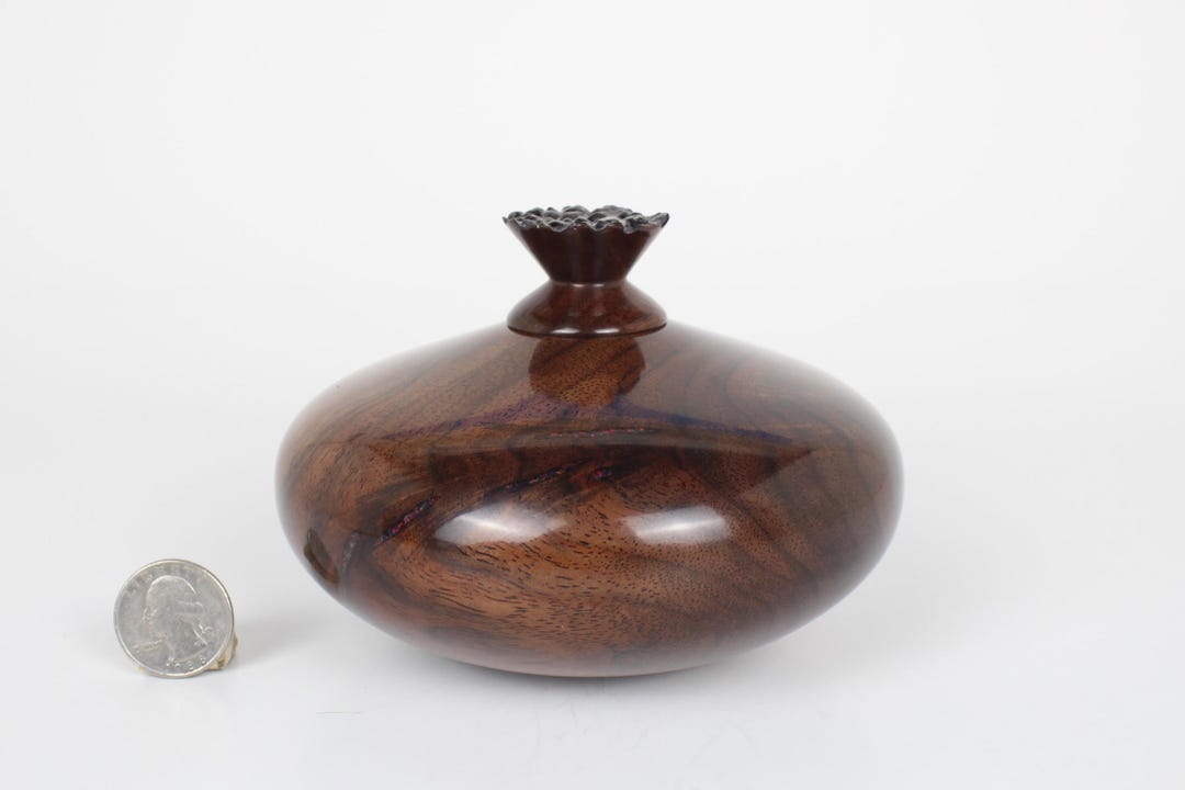 Handmade Black Walnut Memorial Urn With Opal Inlay - Etsy