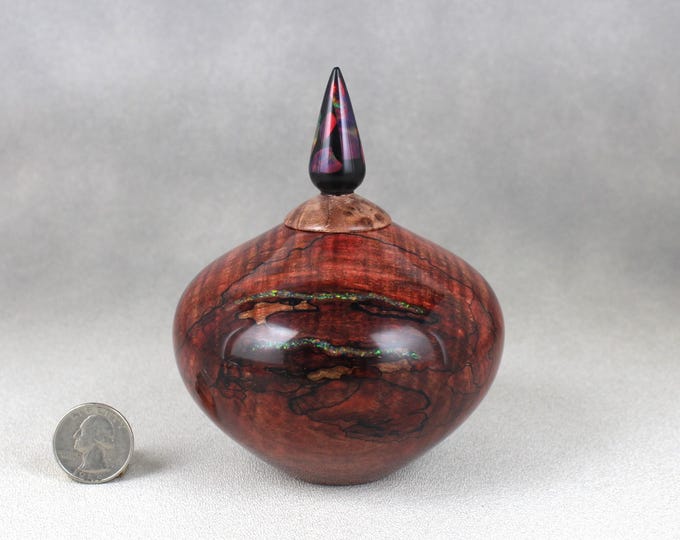 Small Wooden Urn (16 Cu. In.) Handmade Spalted Maple Vase Unique Design ...