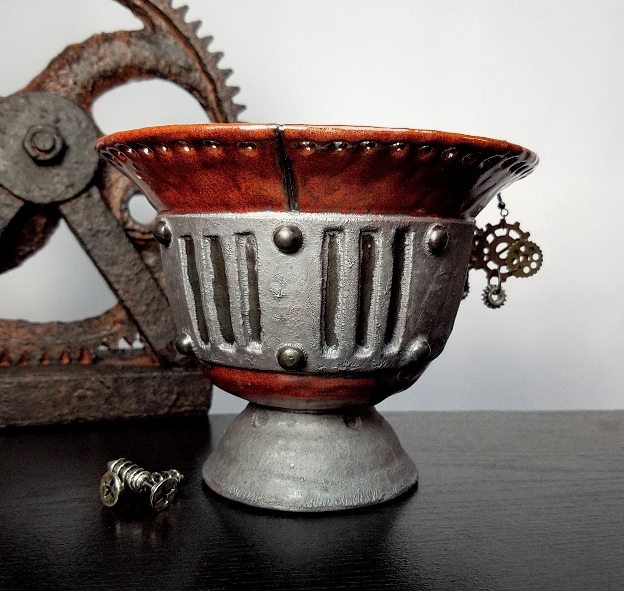 Steampunk Jewelry Holder Pottery Earring Bowl Ceramic Ring - Etsy