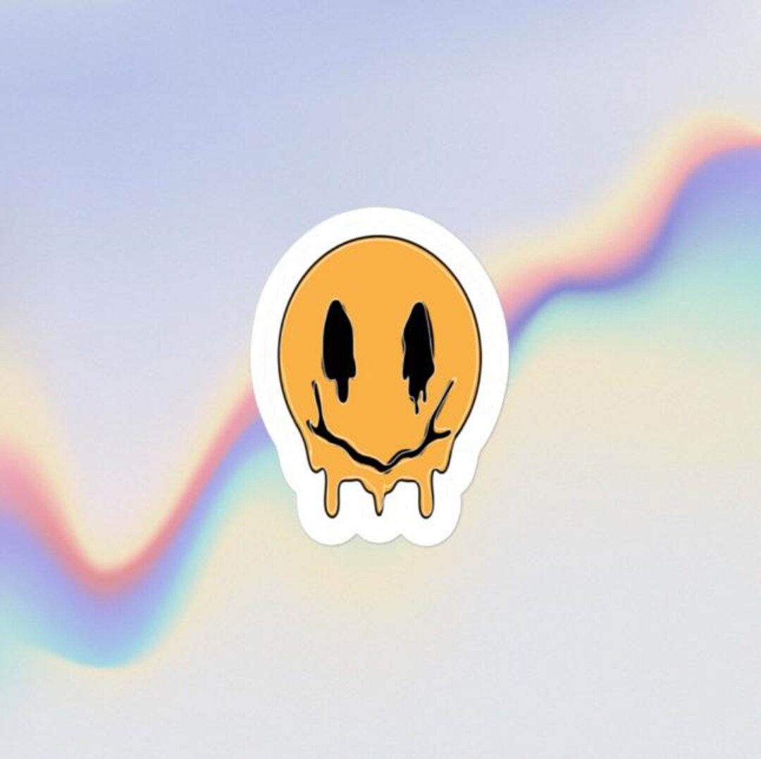 Smiley Face Die-cut Sticker | Original Digital Art - Etsy