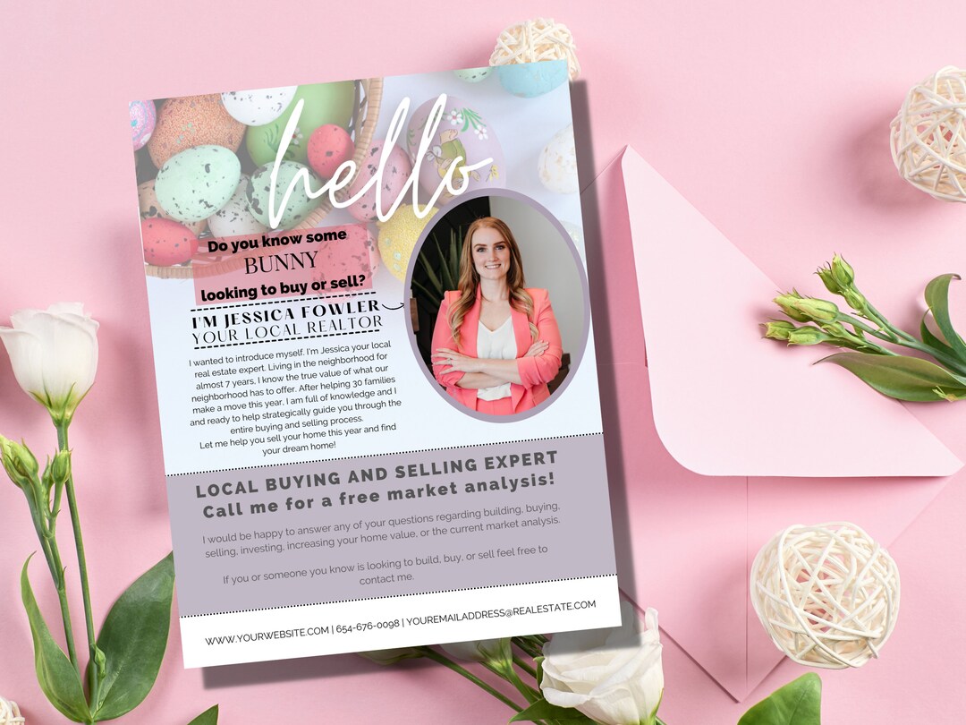 Easter Real Estate Neighbor Flyer, Real Estate Spring Marketing, Real ...