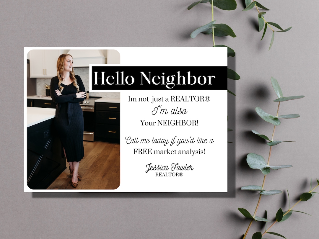 Real Estate Agent Postcard,realtor Hello Neighbor Card, Realtor Farming ...