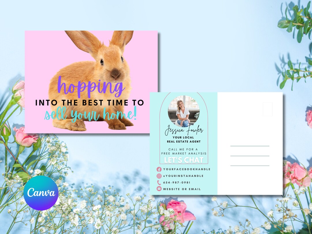 Realtor Spring Postcard, Real Estate Easter Postcard, Real Estate ...