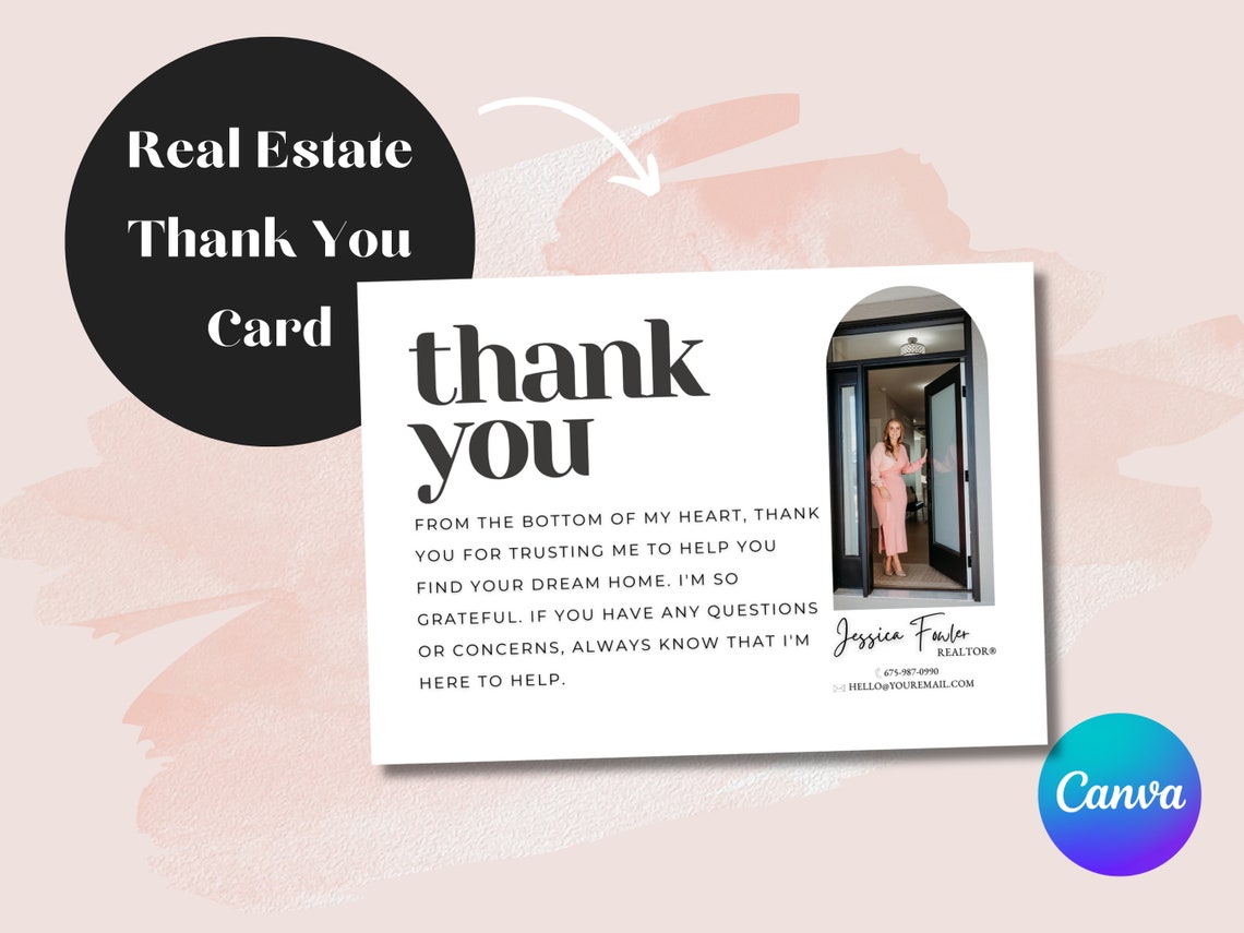 Real Estate Thank You Card | Real Estate Marketing | Realtor Thank You ...