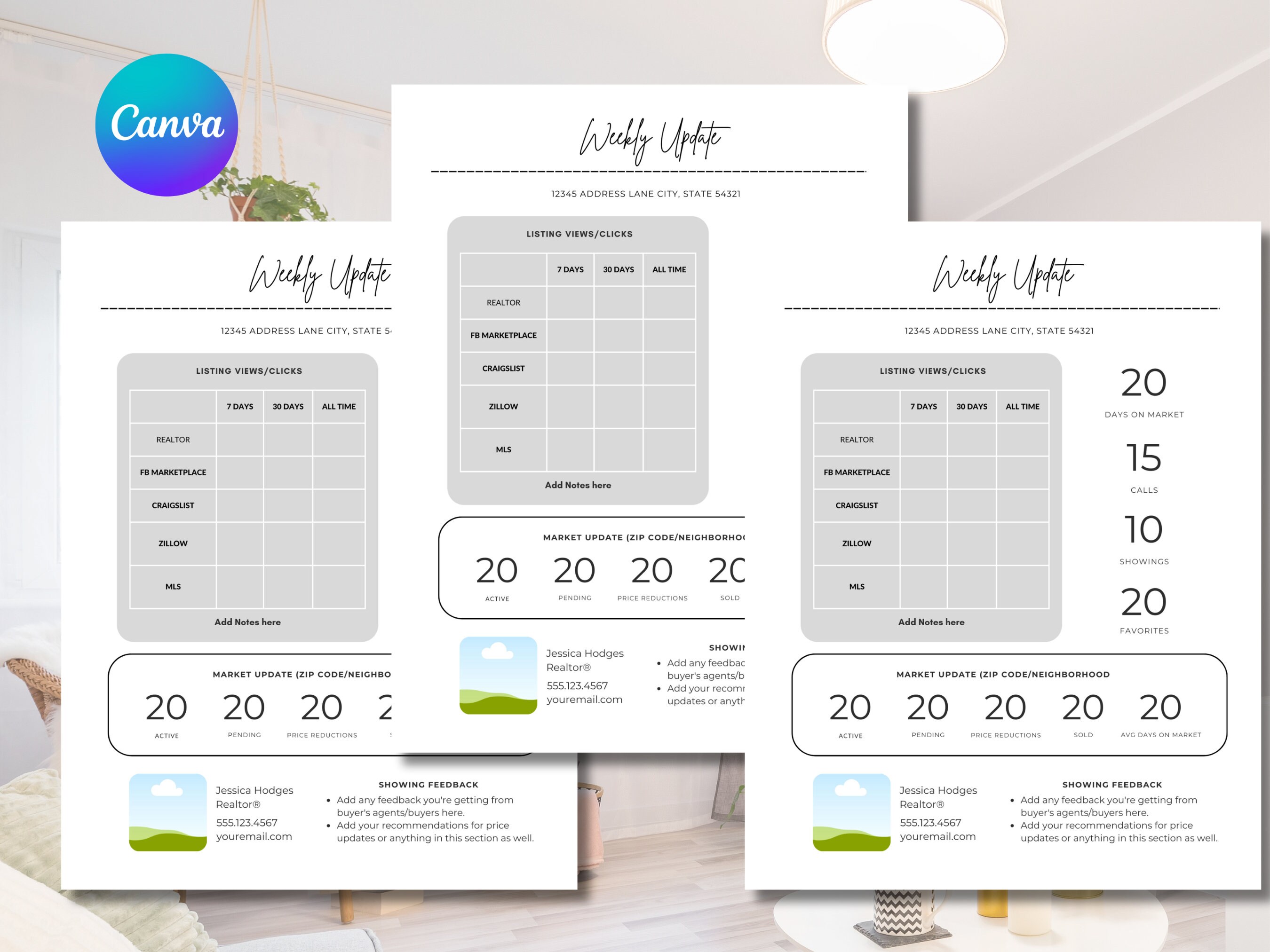Realtor Listing Performance Report Flyer, Weekly Seller Update, Showing ...
