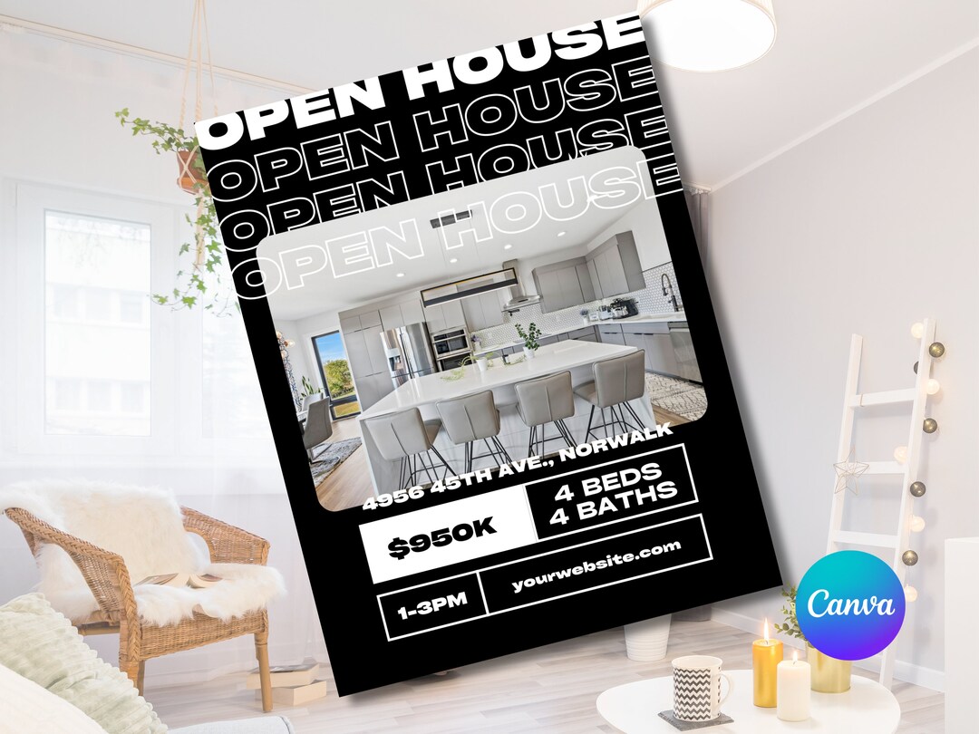Real Estate Flyer Template, Open House Flyer, Flyer Design, Real Estate ...