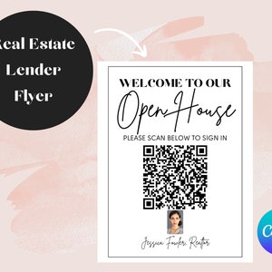 Open House QR Code Sign in Sign, Real Estate Sign - Etsy