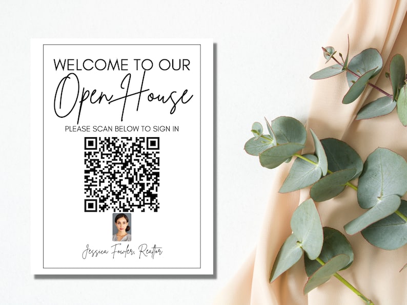 Open House QR Code Sign in Sign, Real Estate Sign - Etsy