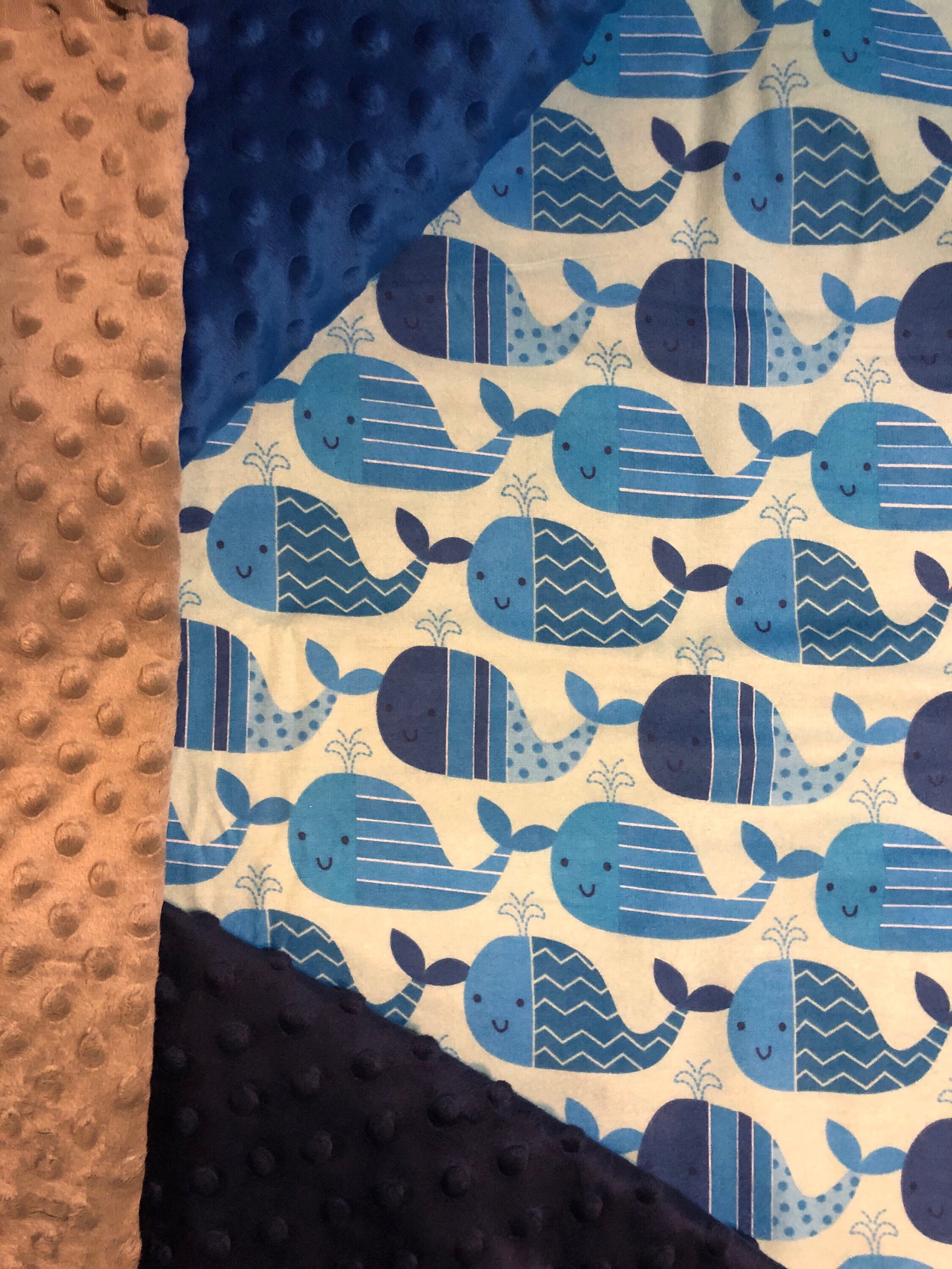 Blue Whales Sensory Baby Blanket Toy | Etsy