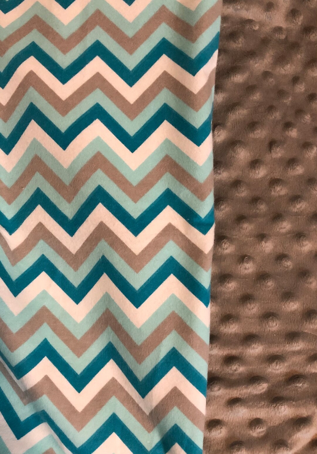 Teal and Gray Chevron Sensory Baby Blanket Toy - Etsy
