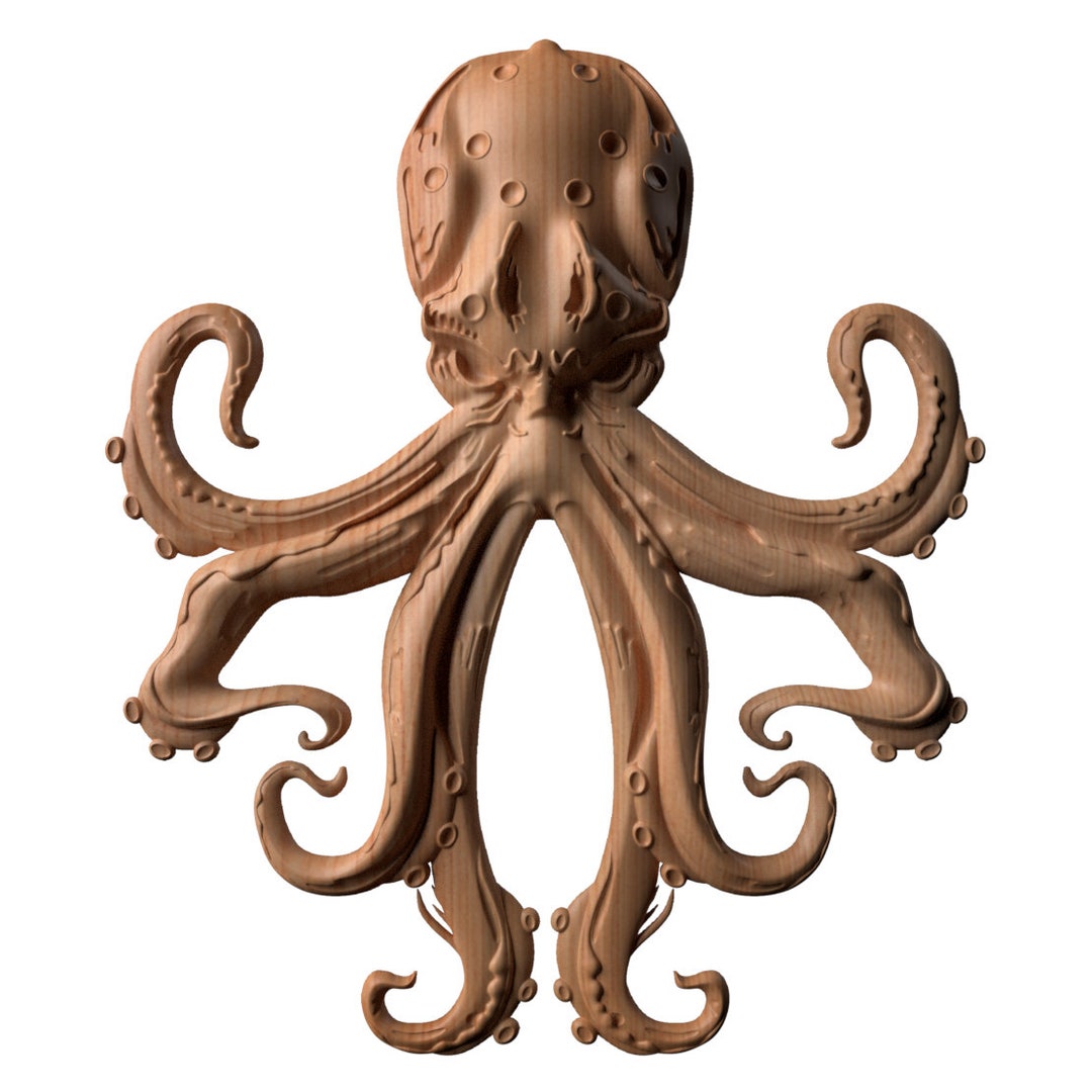 Maritime Wood Carving: Nautical Octopus Sculpture. - Etsy
