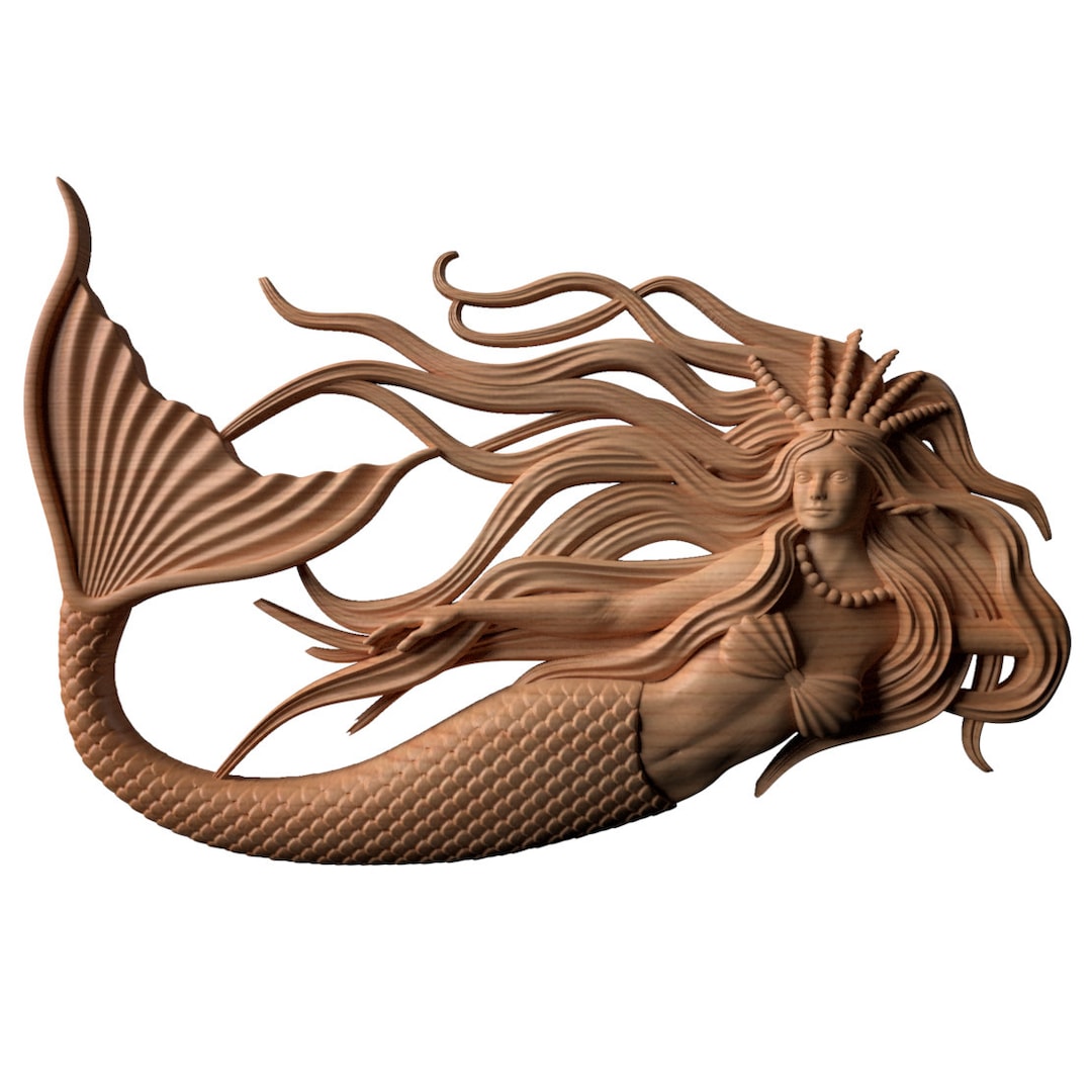 Mermaid Wood Carving: Unique Nautical Décor Accent. 4 - Etsy