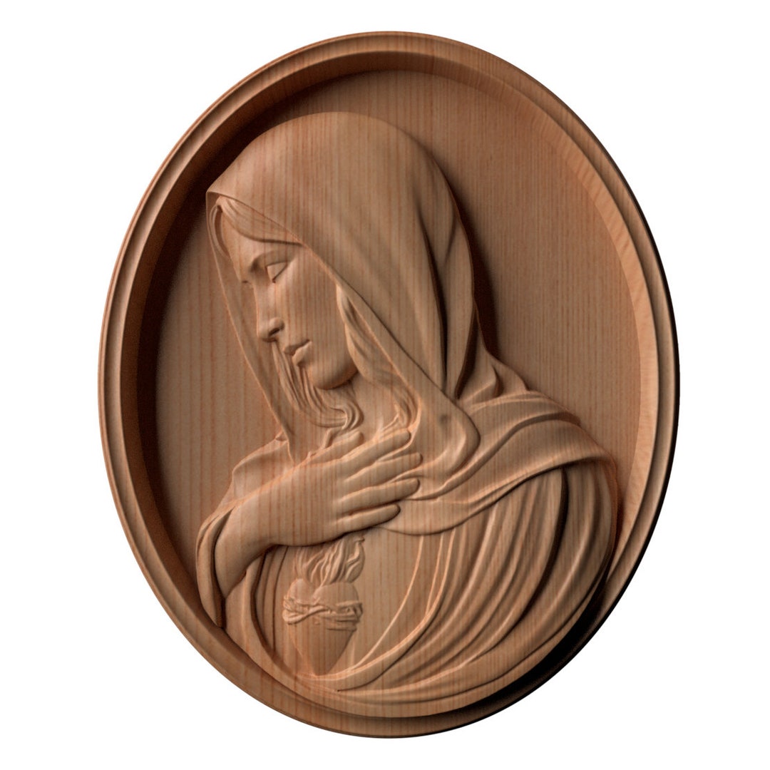 Handcrafted Wood Carving: Virgin Mary, Mother of God - Religious Art ...