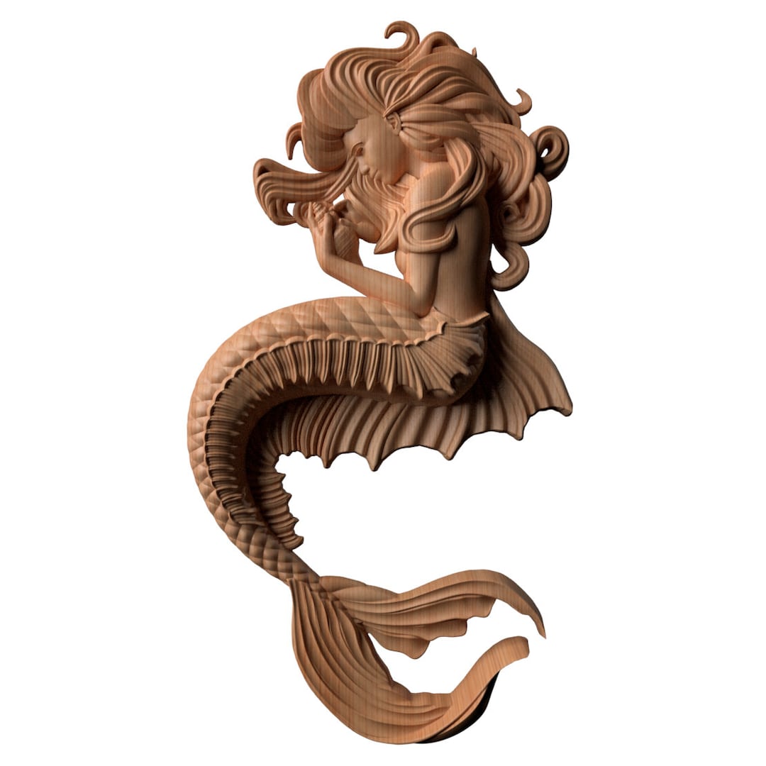 Mermaid Wood Carving: Unique Nautical Décor Accent. (5) - Etsy