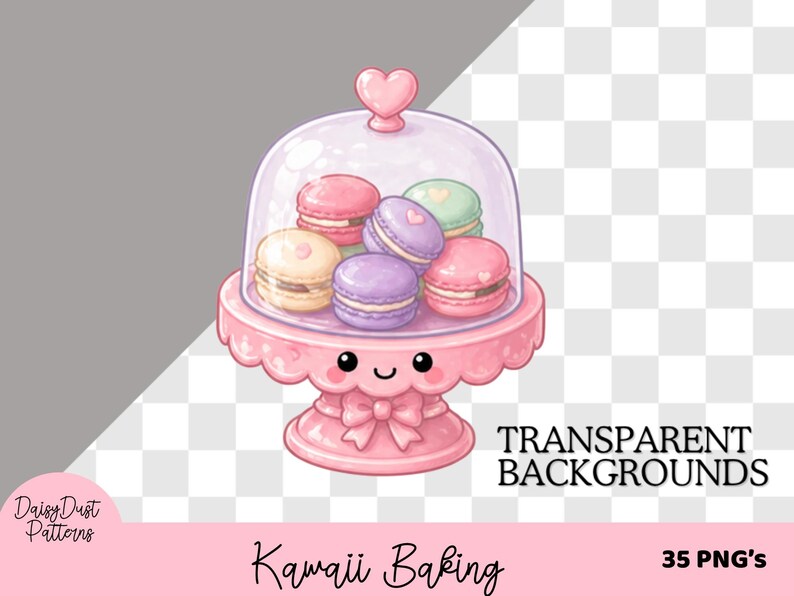 Kawaii Bakery Clipart Bundle, Pastel Baking PNG Illustrations (digital ...